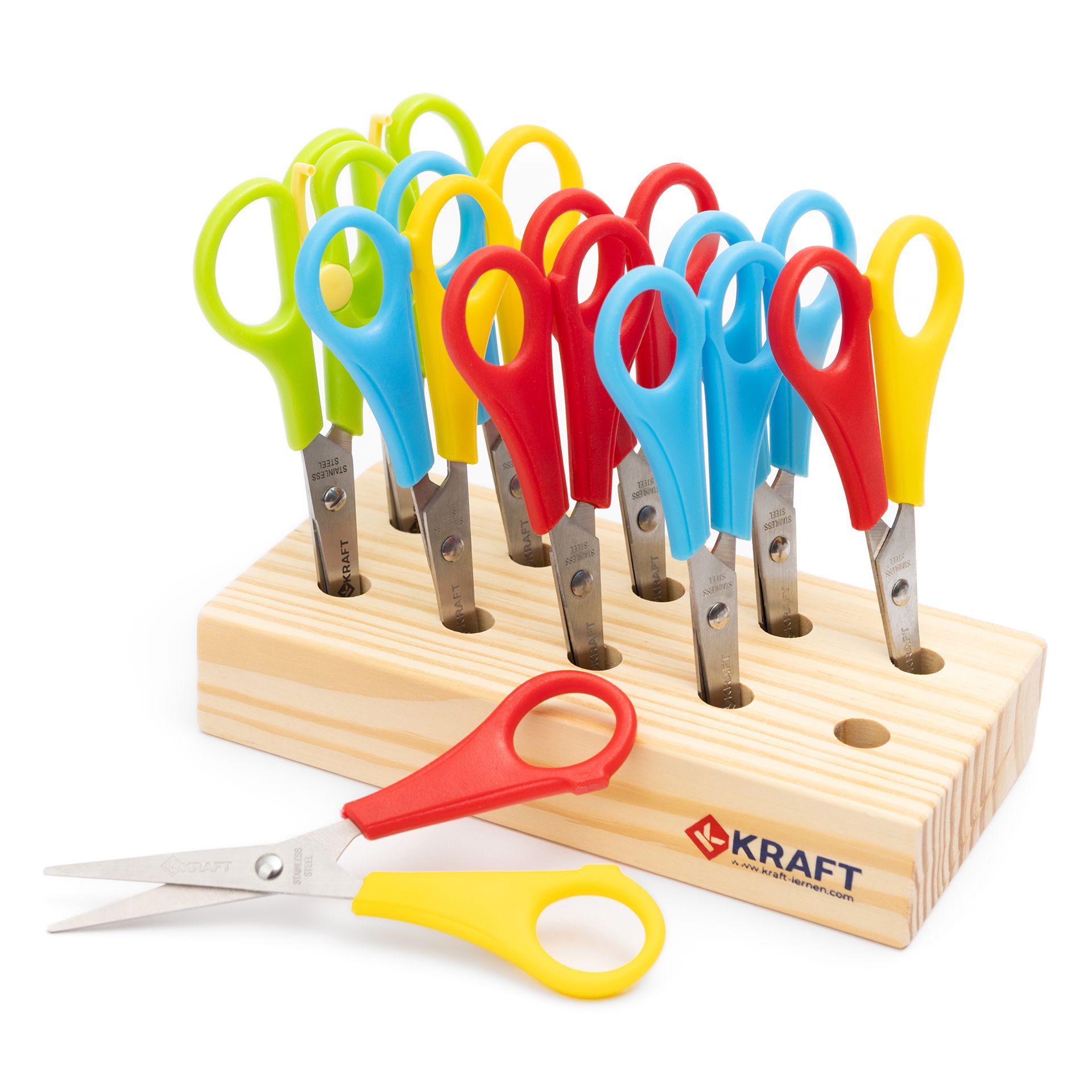 10-slot scissor holder | Wooden scissor stand | KRAFT
