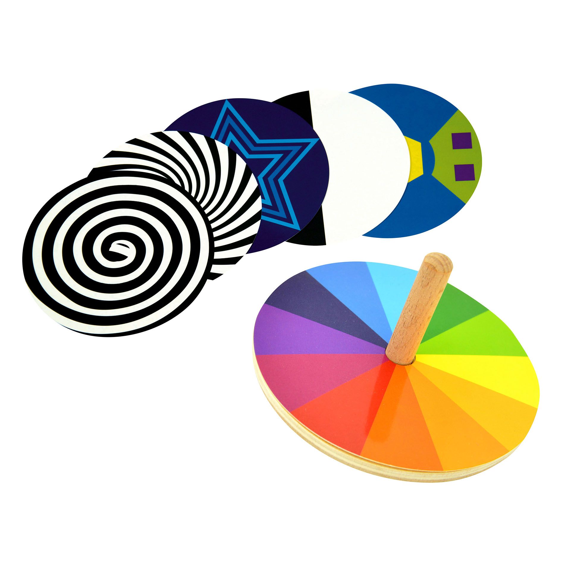 Top Spinner Fascination, wooden spinning top incl. 6 overlay discs ...
